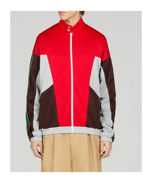 Gucci Web Striped Detail Zipped Sweatshirt