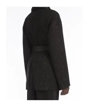 Max Mara Embellished Belted Shawl Collar Jacket