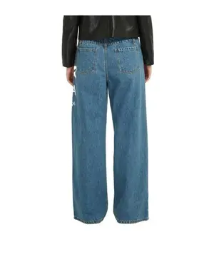 Marissa Chiara Wide Leg Jeans With Logo Detail