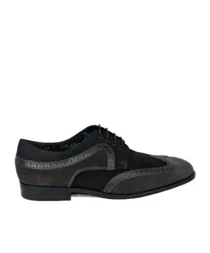 FERRAGAMO Lace-up Business Dress Shoes - Grey