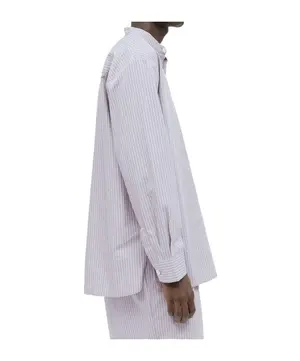 TEKLA Striped Shirt With Band Collar