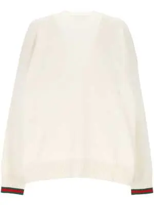 Gucci V-neck Cardigan With Button Fastening And Ribbed Cuffs