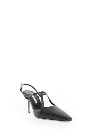 Manolo Blahnik Slingback High Heel Sandals With Buckle Detail