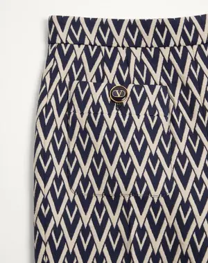 Valentino Garavani Monogram Jacquard Flare Trousers - Gray