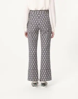 Valentino Garavani Monogram Jacquard Flare Trousers - Gray