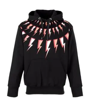 Neil Barrett Lightning Print Hooded Sweater - Black