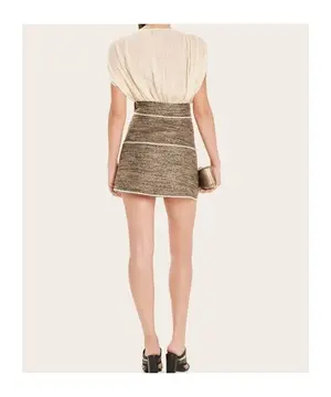 ZEUSDIONE Sleeveless Deep V-neck Bodysuit With Pleated Shoulders And Gathered Waist