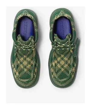 Burberry Eklid" Check-printed Lace-up Derby Shoes