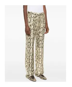 Dries Van Noten Snake Print High-rise Trousers
