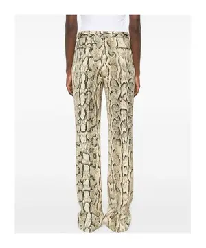 Dries Van Noten Snake Print High-rise Trousers