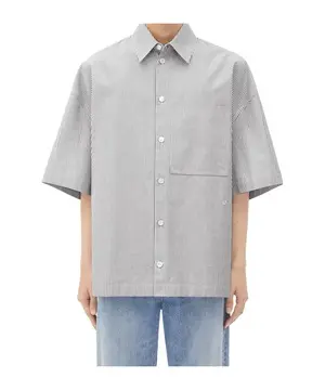 Bottega Veneta Bv Embroidered Striped Overshirt