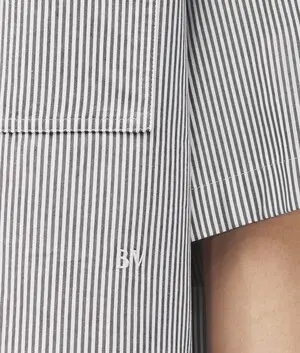 Bottega Veneta Bv Embroidered Striped Overshirt