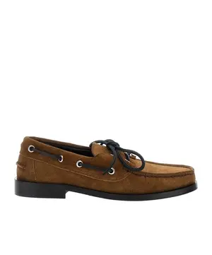 AeydĒ Suede Lace-up Boat Shoes - Brown