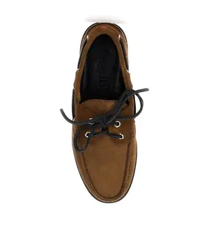 AeydĒ Suede Lace-up Boat Shoes - Brown