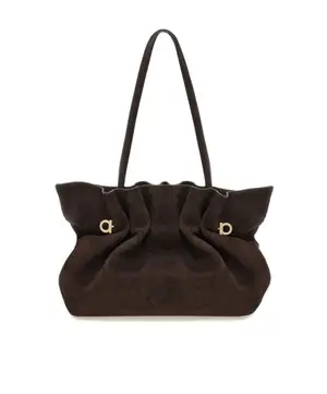 FERRAGAMO Soft Gancio Bag - Black