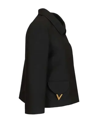 Valentino Garavani Logo Plaque Long Sleeved Jacket
