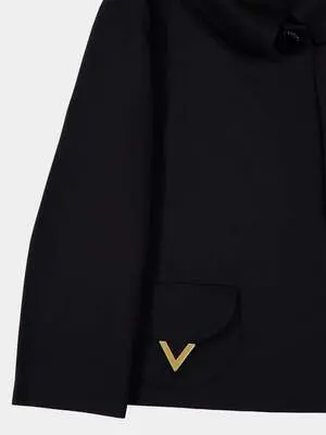 Valentino Garavani Logo Plaque Long Sleeved Jacket