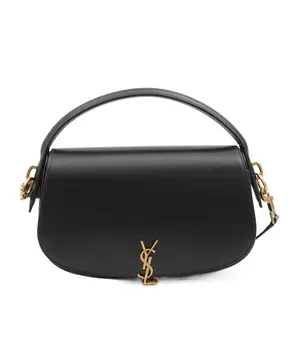 Saint Laurent Leather Bag With Cassandre Turn-lock - Black