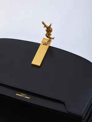 Saint Laurent Leather Bag With Cassandre Turn-lock - Black