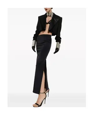 Dolce & Gabbana High-slitted Maxi Satin Skirt