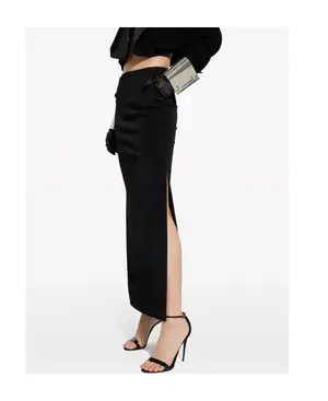 Dolce & Gabbana High-slitted Maxi Satin Skirt