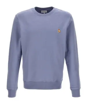 Maison Kitsuné Chillax Fox Patch Crewneck Sweatshirt - Blue