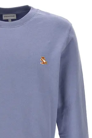 Maison Kitsuné Chillax Fox Patch Crewneck Sweatshirt - Blue