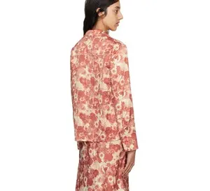 GANNI Floral Print Long Sleeve Shirt
