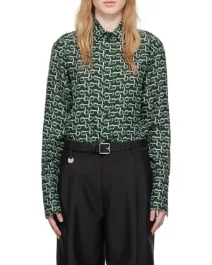 Burberry Monogram Printed Long Sleeved Shirt - Green