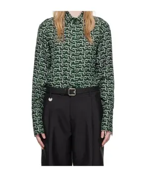Burberry Monogram Print Long Sleeve Shirt - Green