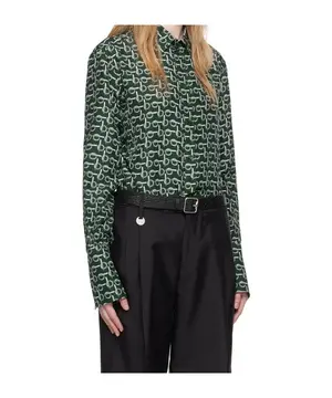 Burberry Monogram Print Long Sleeve Shirt - Green