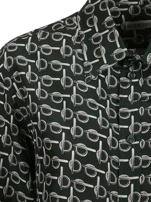 Burberry Monogram Print Long Sleeve Shirt - Green