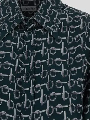 Burberry Monogram Print Long Sleeve Shirt - Green