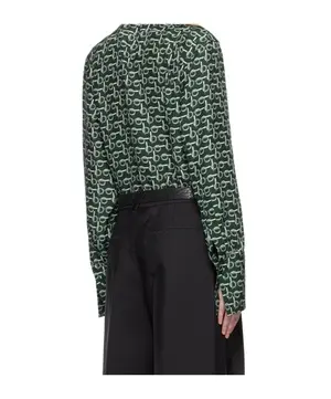 Burberry Monogram Print Long Sleeve Shirt - Green