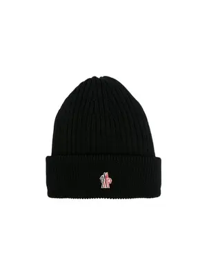 Moncler Rib Knitted Hat - Black