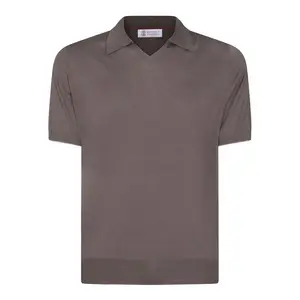 Men's Brunello Cucinelli Gray Polos