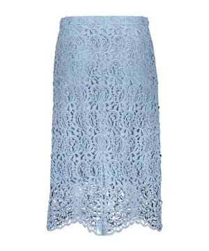 Burberry High Waist Lace Midi Skirt - No