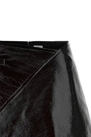 COURREGES Courrèges Fold Vinyl Mini Skirt - Black