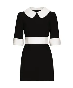 Dolce & Gabbana Mini Dress With Satin Details - Black