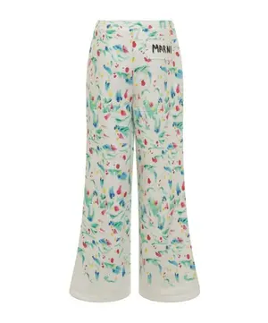 Marni Floral Motif Wide Leg Pants