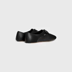Celine Lambskin Lace-up Ballet Flats - Black