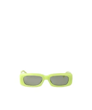 Attico Geometric Frame Sunglasses - Green/ Yellow Gold/ Light Green