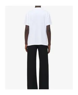 Alexander McQueen Flocked-logo Crewneck T-shirt - White