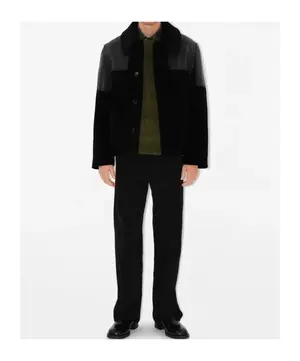 Burberry Panelled Leather-wool Jacket
