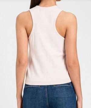 TWINSET Feather-embellished Ribbed-knit Top
