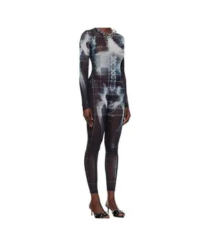 JEAN PAUL GAULTIER Graphic Crewneck Long Sleeve Jumpsuit