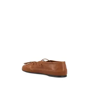Miu Miu Leather Lace-up Ballerinas