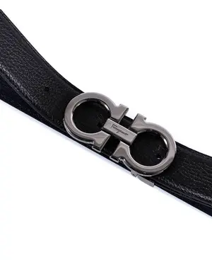FERRAGAMO Gancini Buckle Reversible Belt - Black
