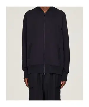 Y3 Zip-front Ribbed Cuff Sweatshirt - Black