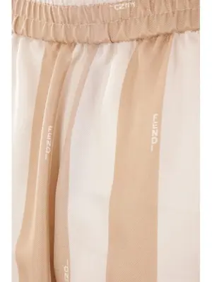 Fendi Striped Wide-leg Pants - Beige